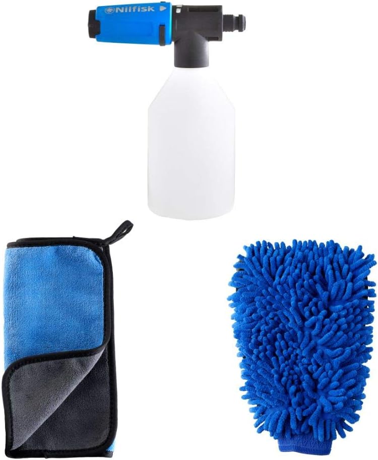 Nilfisk Car Washing Kit - Wash Mitt - Microfibre Towel - Foam Sprayer ...