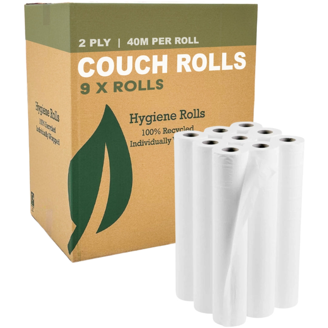 White Couch Rolls 20" (9 Pack) Bed Roll 2PLY 40m x 500mm – Avern ...