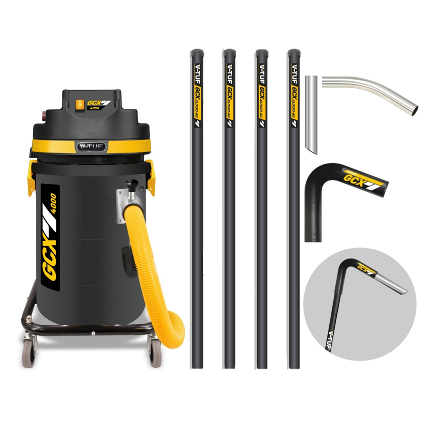 V-TUF GCX4000 Gutter Cleaning Vacuum Cleaner (40FT Aluminum Poles) 37L ...