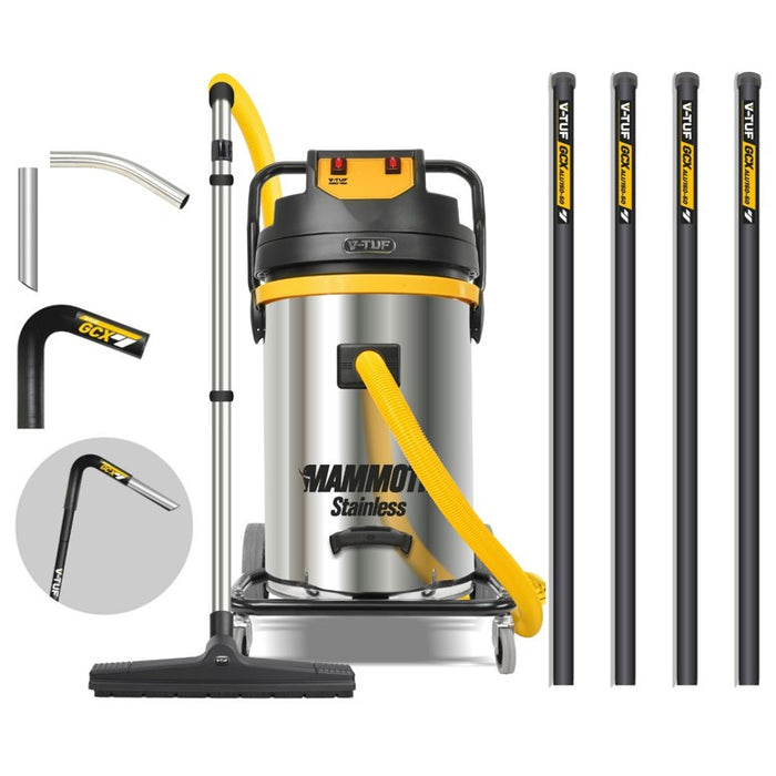 V-TUF GCX4000 Pro Gutter Vacuum Cleaner (20FT Carbon Fibre Poles) 37L ...